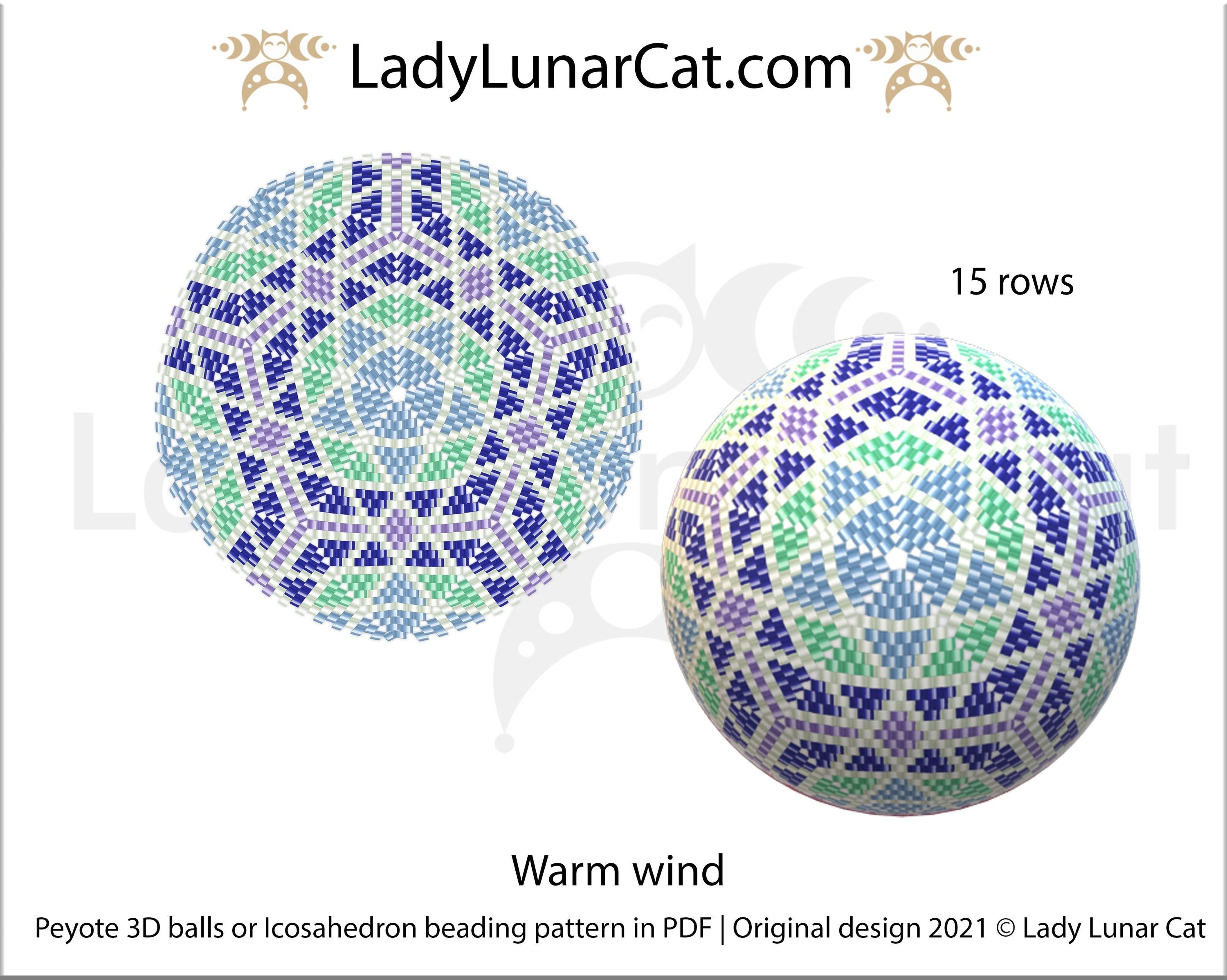 FREE Beaded ball pattern for beading Warm wind by Lady Lunar Cat ...