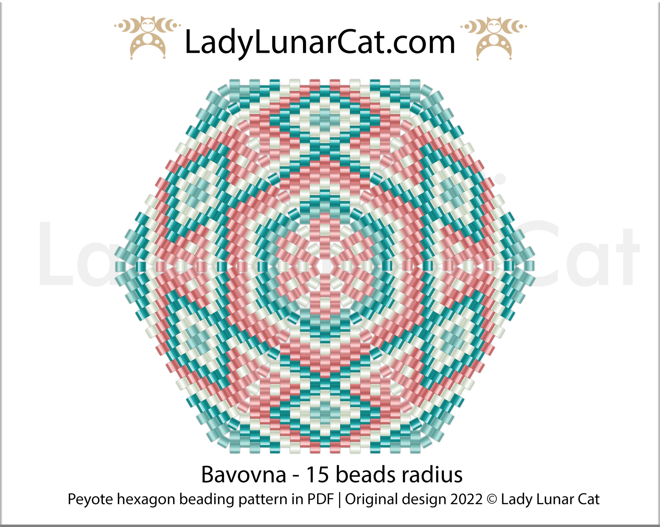 Free beading pattern for peyote hexagon Bavovna – LadyLunarCat