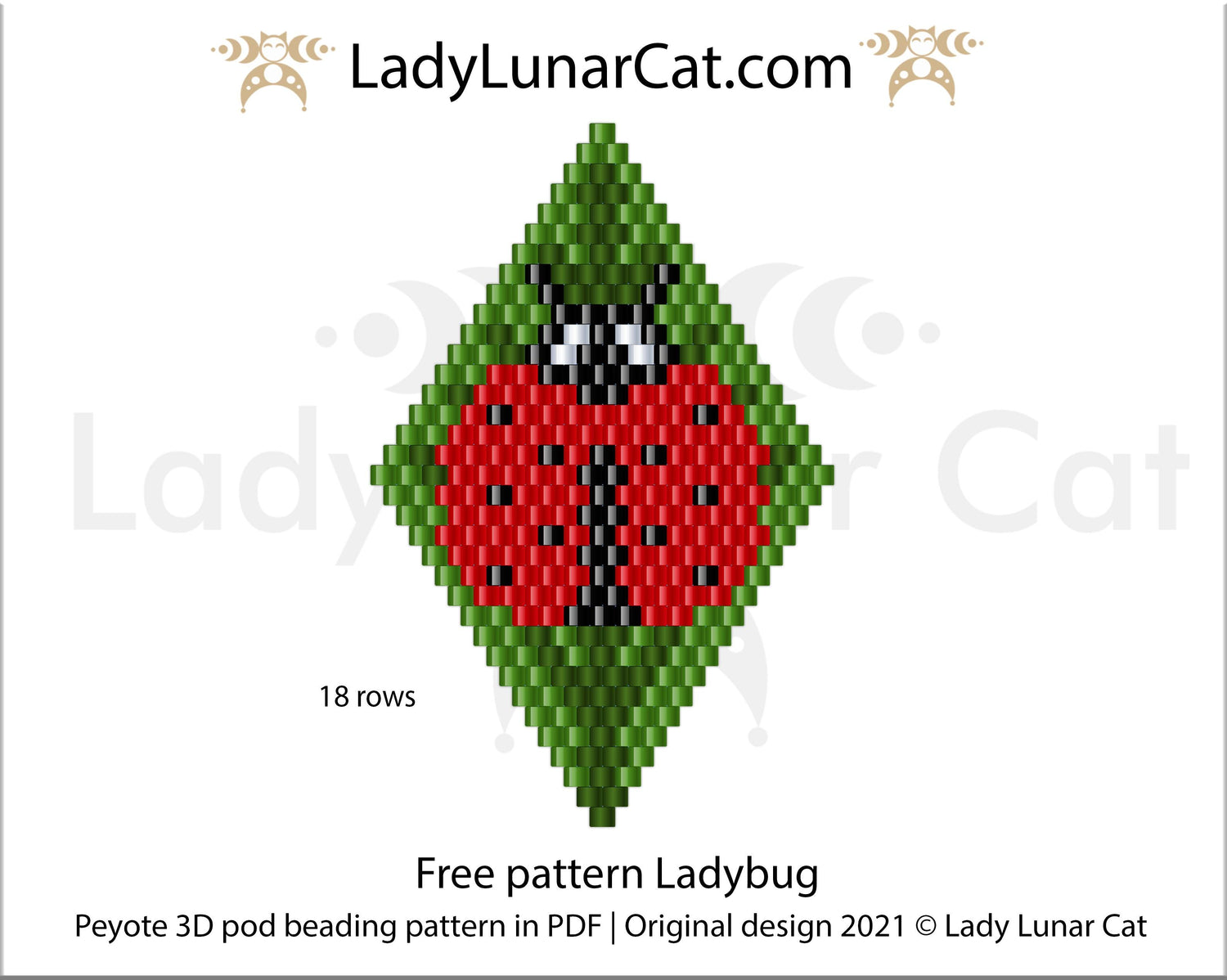 FREE Peyote pod pattern for beading Ladybug by Lady Lunar Cat ...