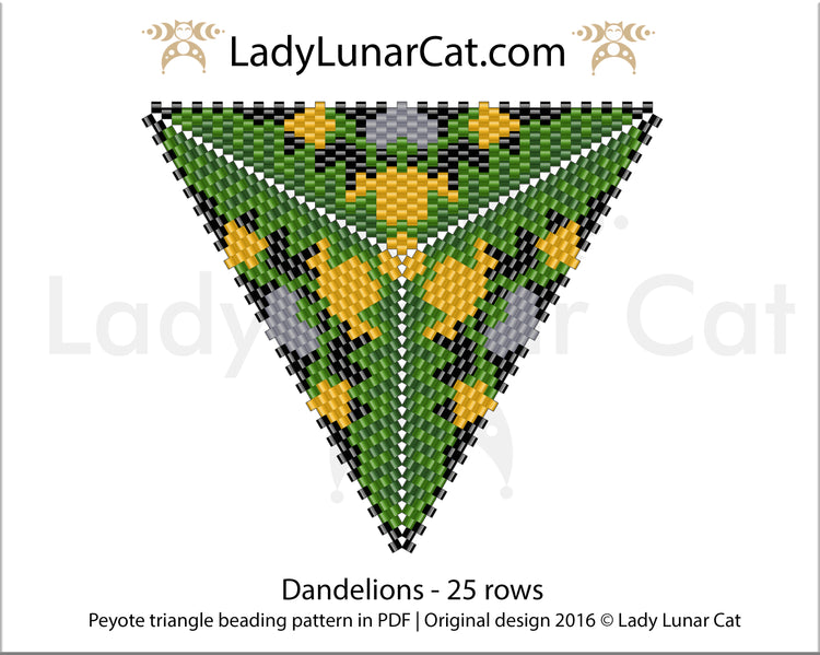 FREE Peyote triangle pattern for beading Dandelions by Lady Lunar Cat ...