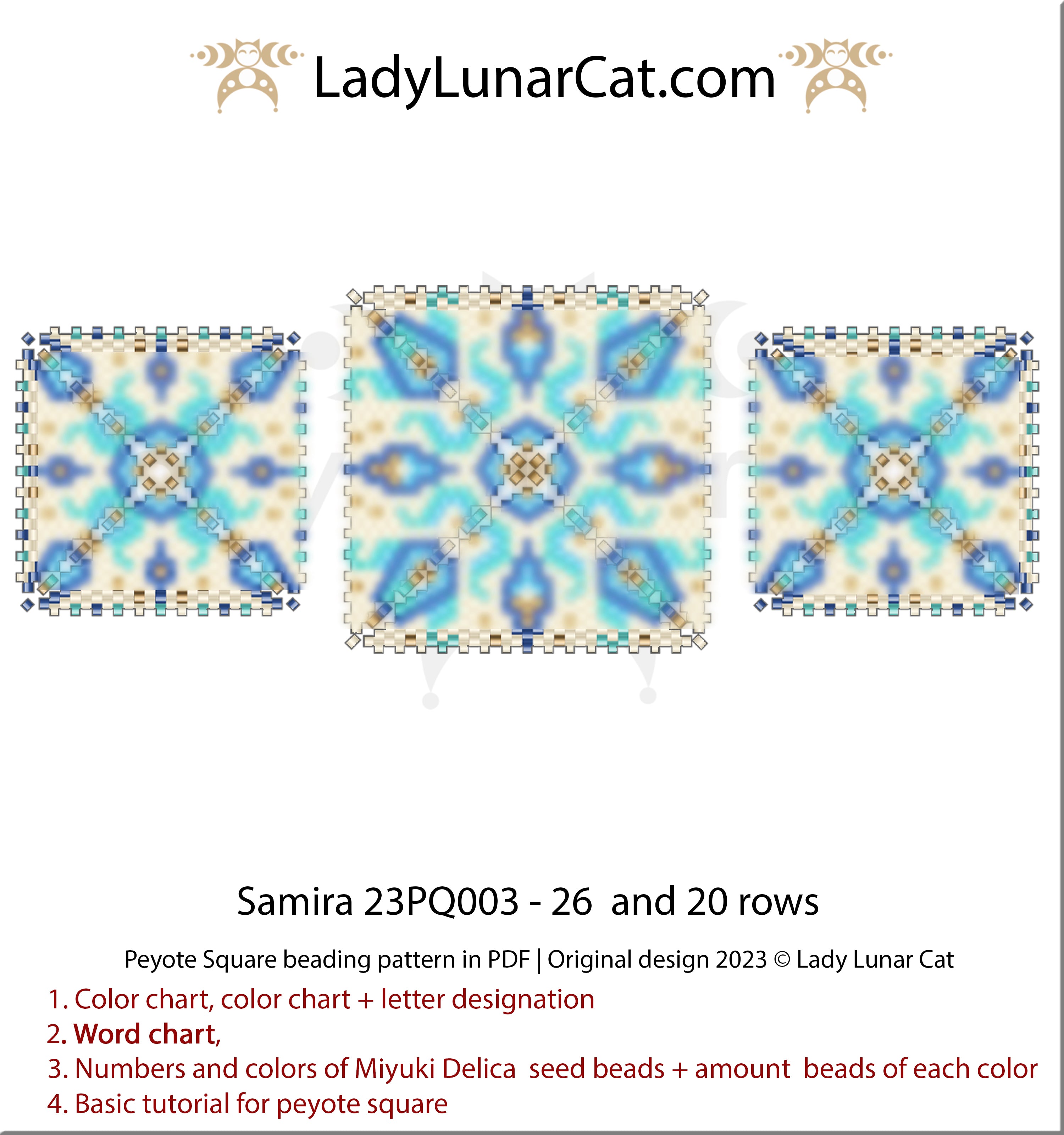 Peyote square patterns – LadyLunarCat