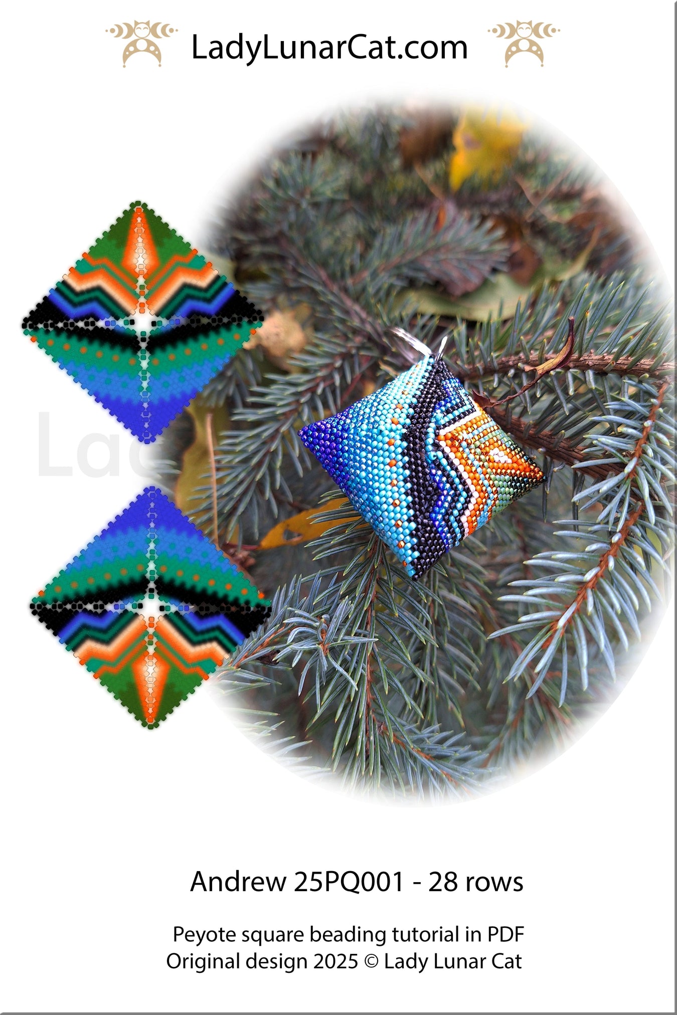 Abstract peyote square pattern for beading (Suitable for beginners ...