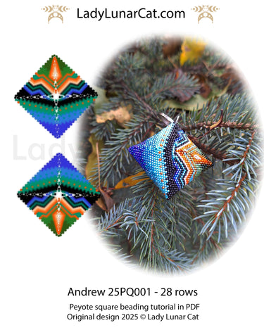 Abstract peyote square pattern for beading (Suitable for beginners ...