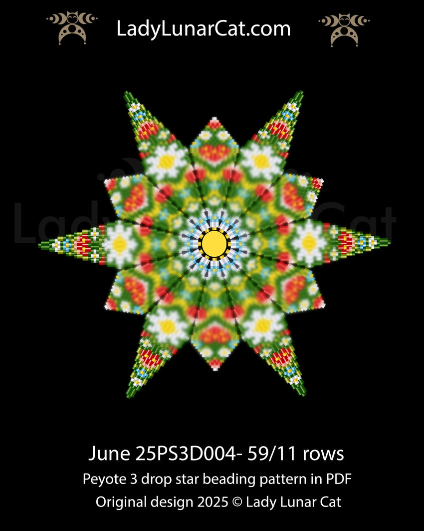 Strawberry peyote 3 drop star pattern for beading - Beginner-Friendly ...