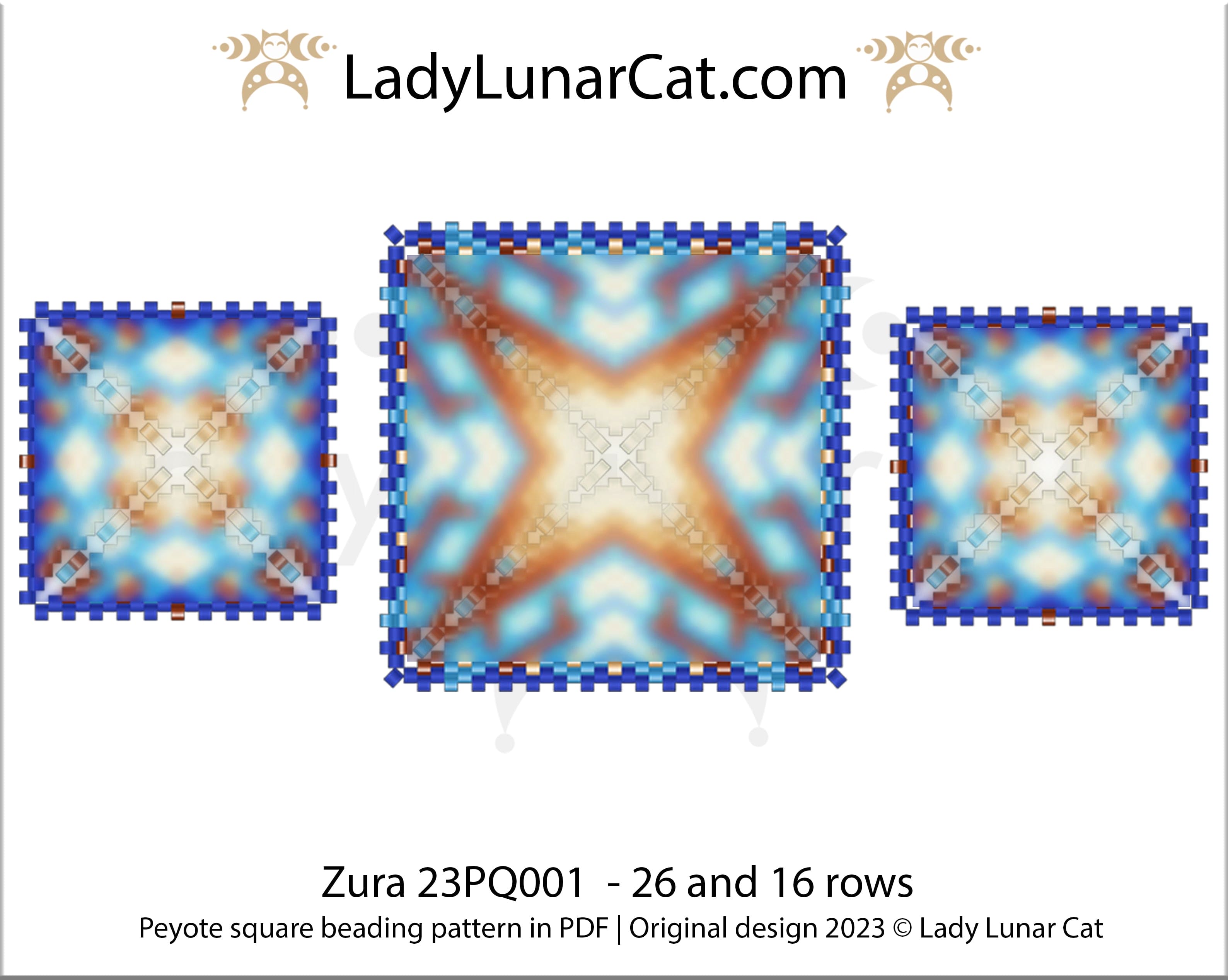Peyote square pattern for beading Zura 23PQ001 – LadyLunarCat