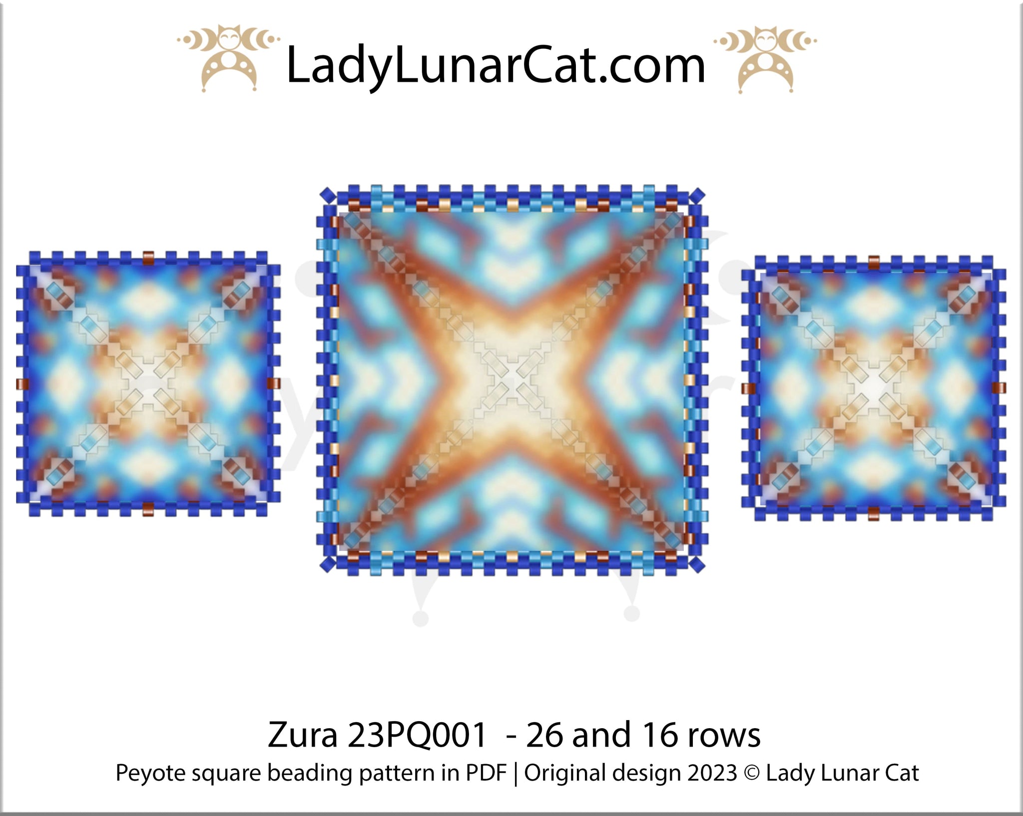 Peyote square pattern for beading Zura 23PQ001 – LadyLunarCat