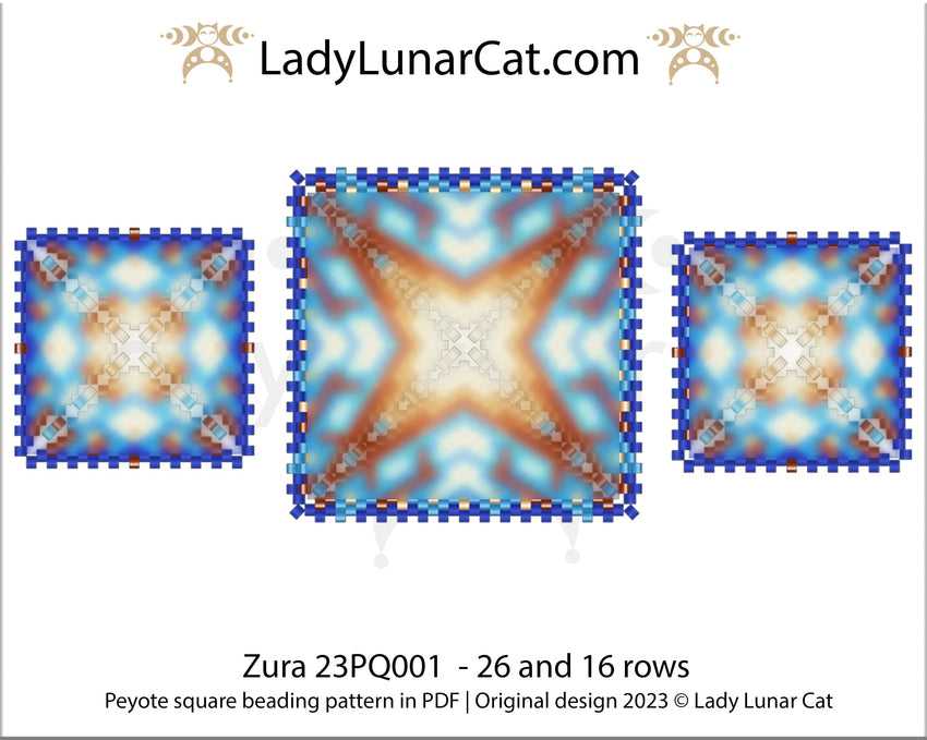 Peyote square pattern for beading Zura 23PQ001 – LadyLunarCat