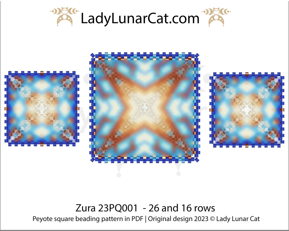 Peyote square pattern for beading Zura 23PQ001 – LadyLunarCat