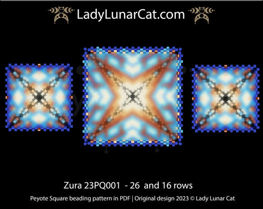 Peyote square pattern for beading Zura 23PQ001 – LadyLunarCat