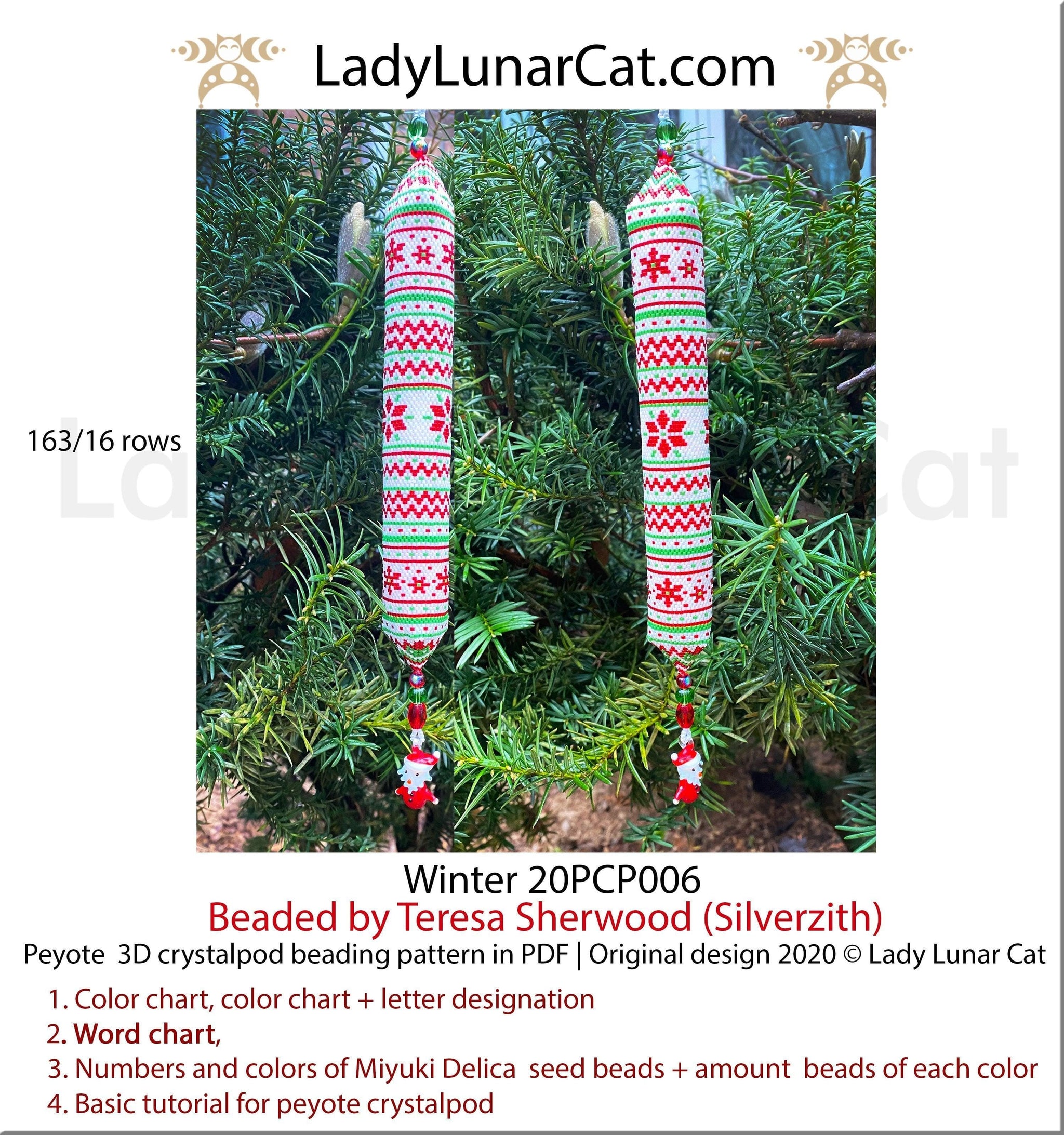 3d peyote pod pattern for beading Winter 20PCP006 by Lady Lunar Cat ...