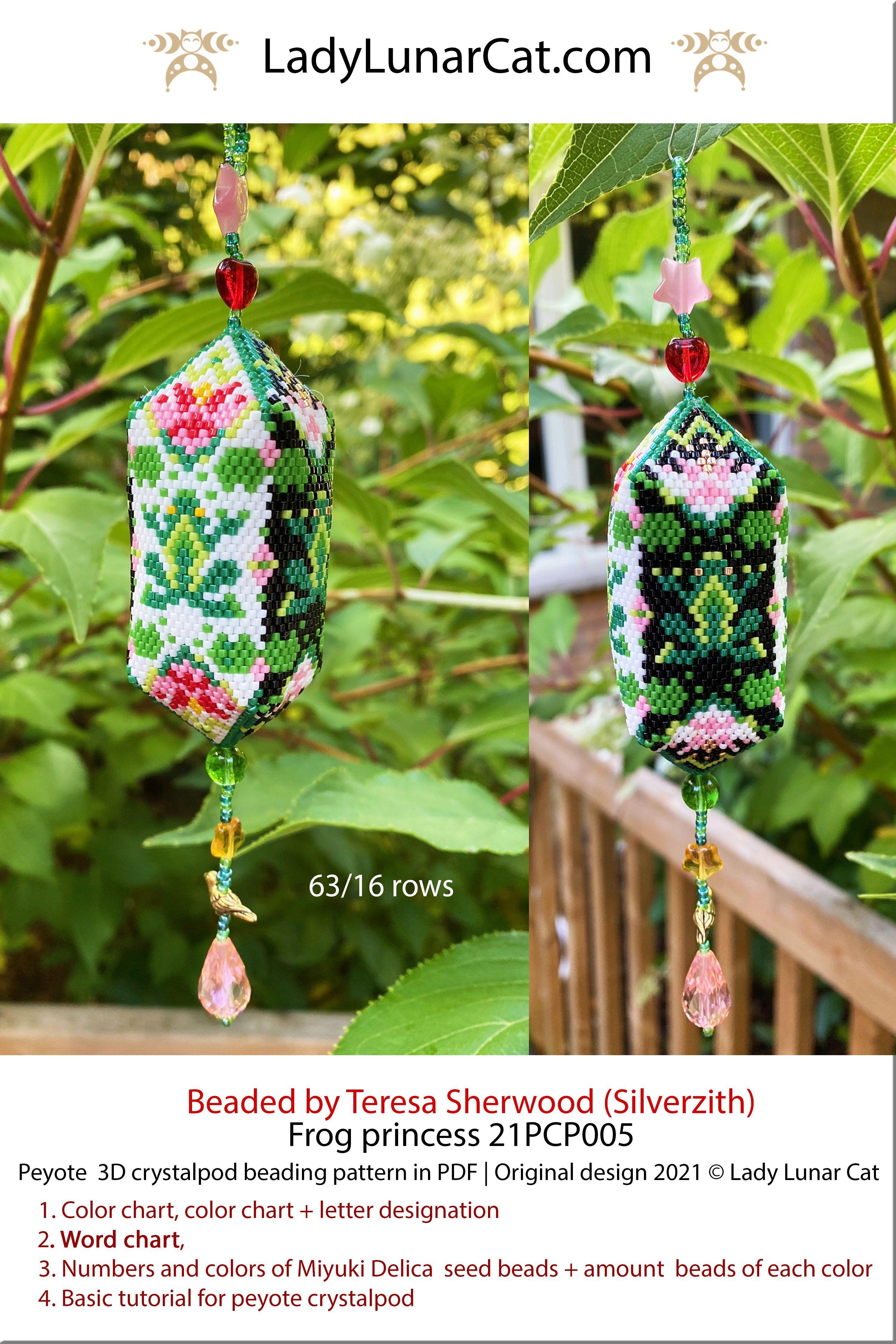 3d peyote pod pattern for beading Frog princess 21PCP005 by Lady Lunar ...