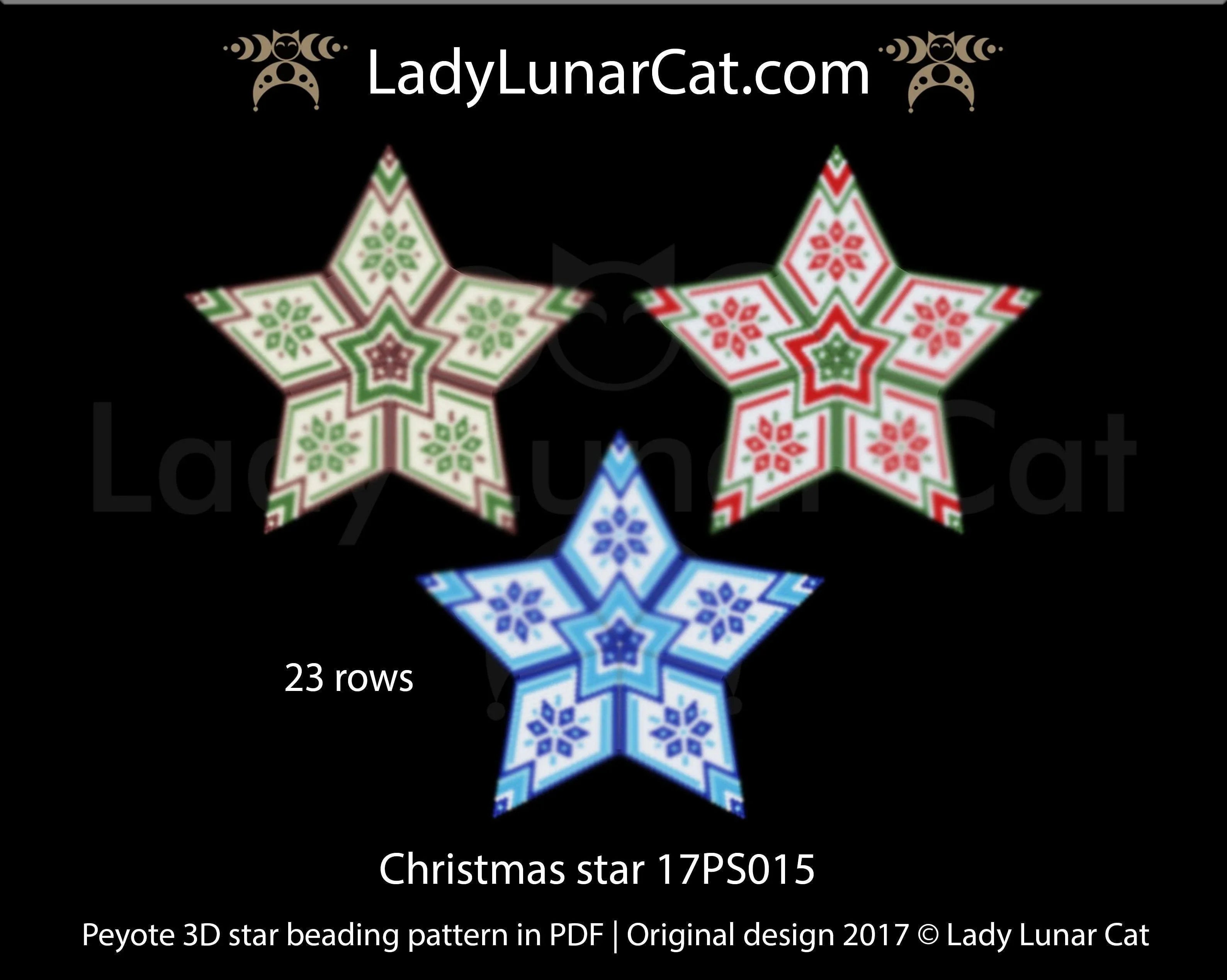 Beaded star pattern for beadweaving Christmas star 17PS015 by Lady ...