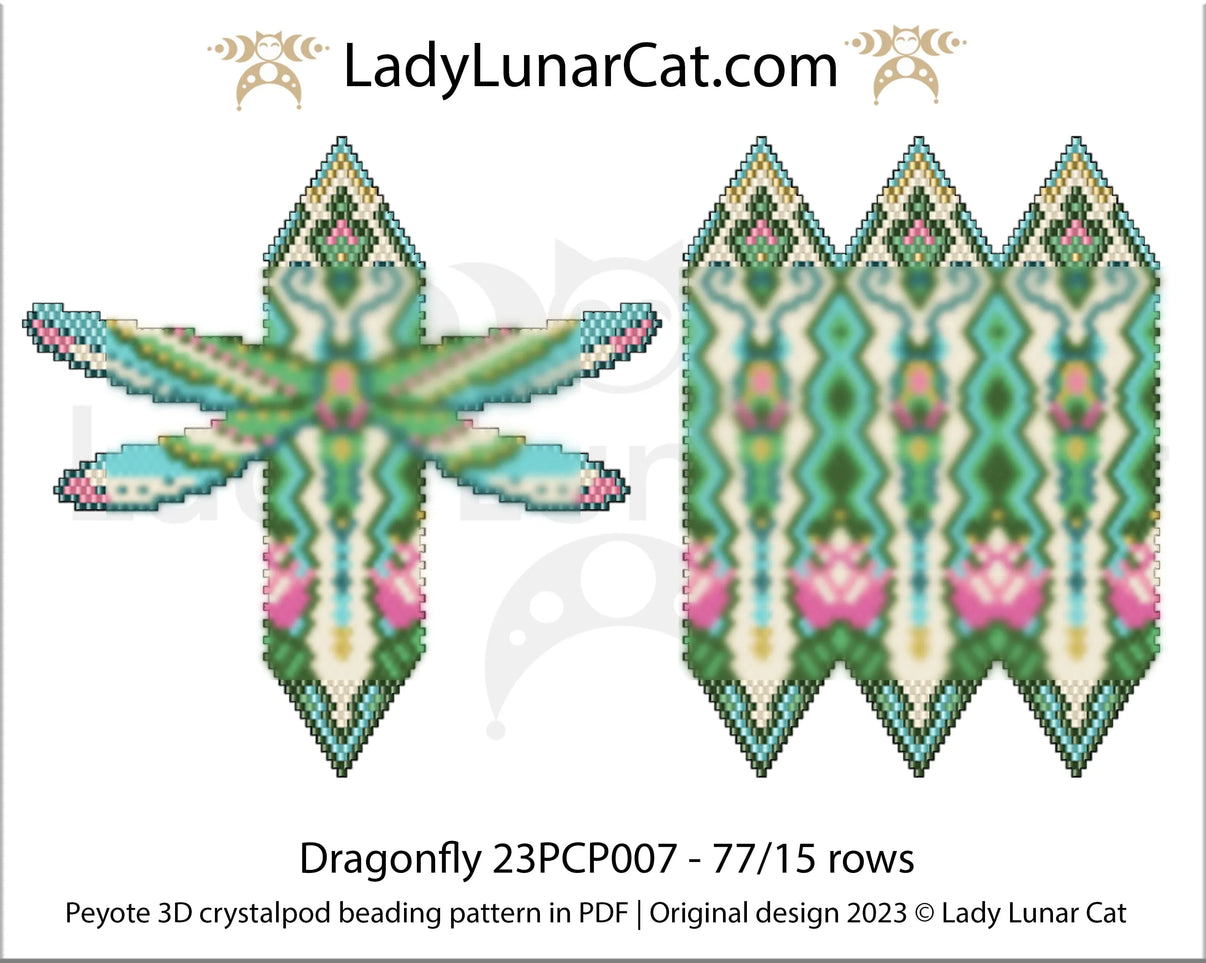 Peyote pod pattern for beading Dragonfly 23PCP007 by Lady Lunar Cat ...