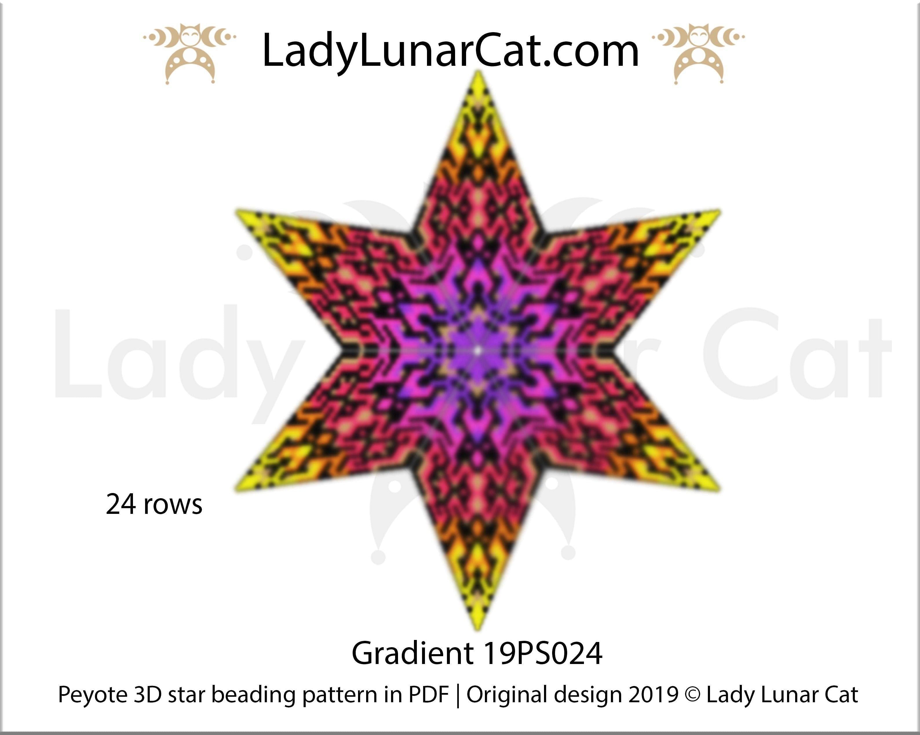 Peyote star patterns for beading Gradient geometric by Lady Lunar Cat ...