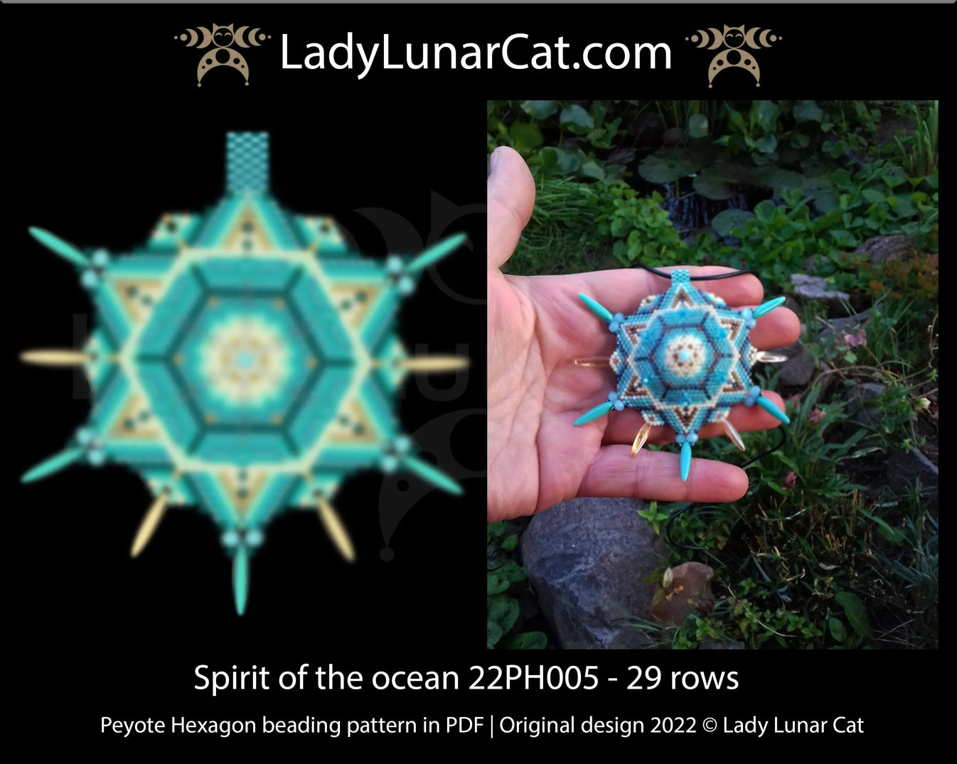 Peyote hexagon pattern for beading 22PH005| Beaded sun hexagon ...